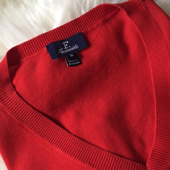 Faconnable | Sweaters | Faconnable Mens Vneck Red Sweater | Poshmark